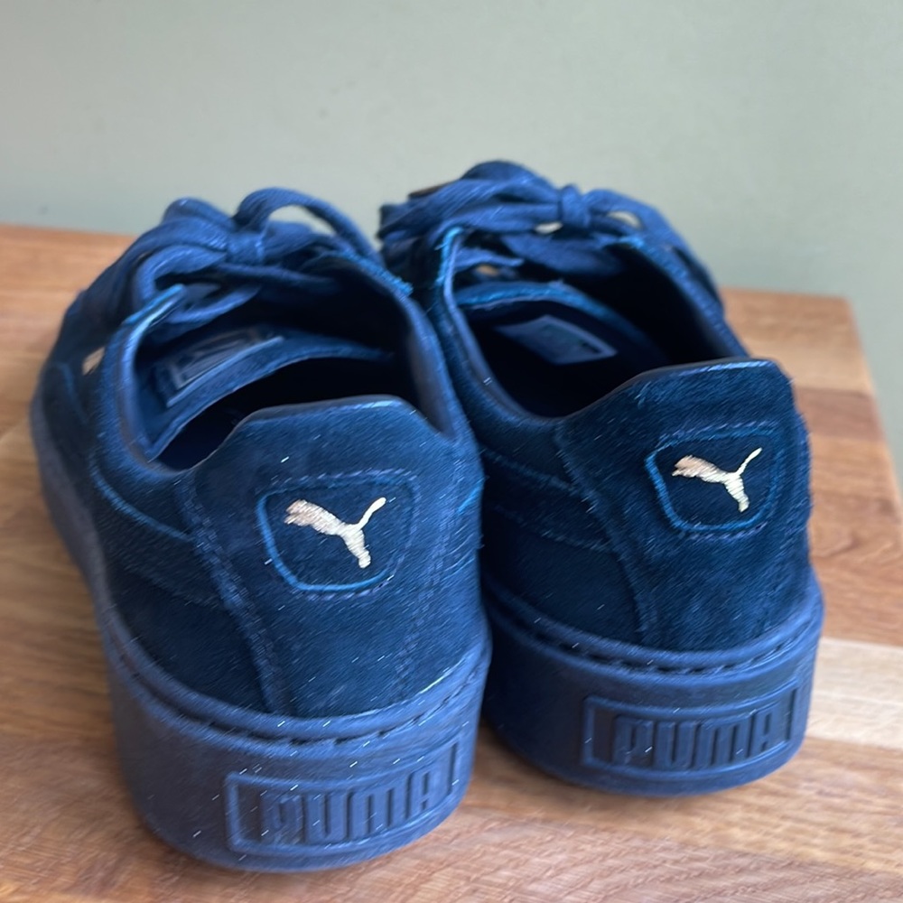 Puma Suede Black Gold Platform Sneakers - Gem